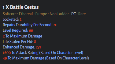 Sin Items For Sale - Topic - d2jsp