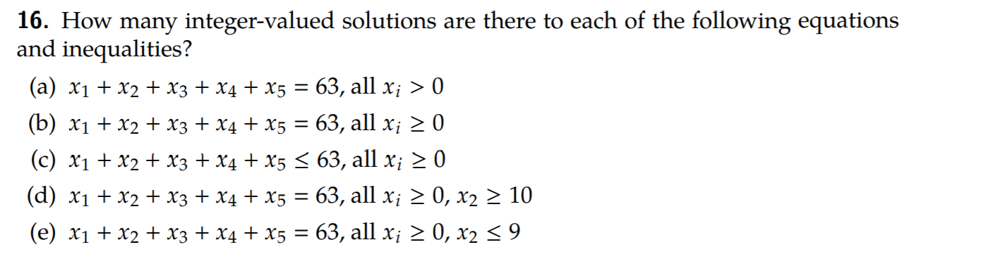 Solved o Λ 16. How many integer-valued solutions are there | Chegg.com