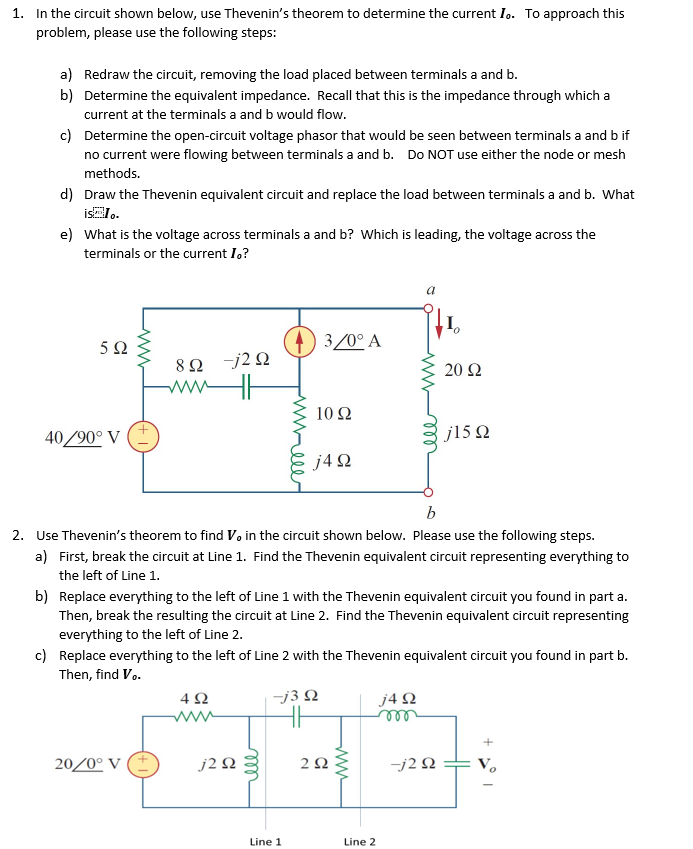 Solved 1. In the circuit shown below, use Thevenin's theorem | Chegg.com