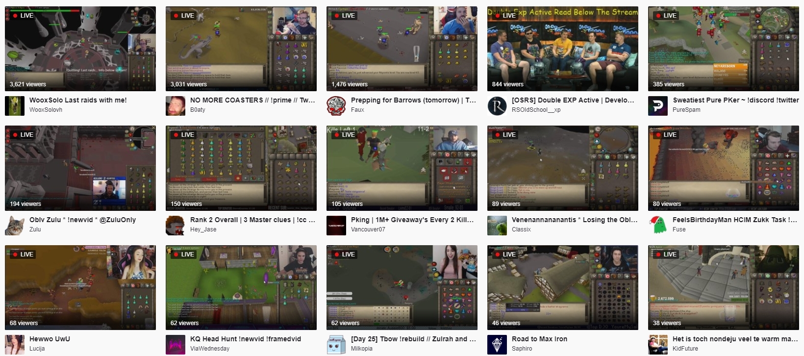 Big OSRS streamers have begun streaming on the OARS portion of Twitch ...