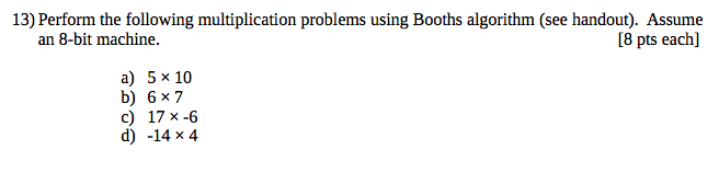 Solved Booths Algorithm Num1 × Num2 Multiplicand 