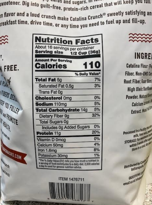 Catalina Crunch Keto Cereal (Cinnamon Toast) Item #1476711 - Details in ...
