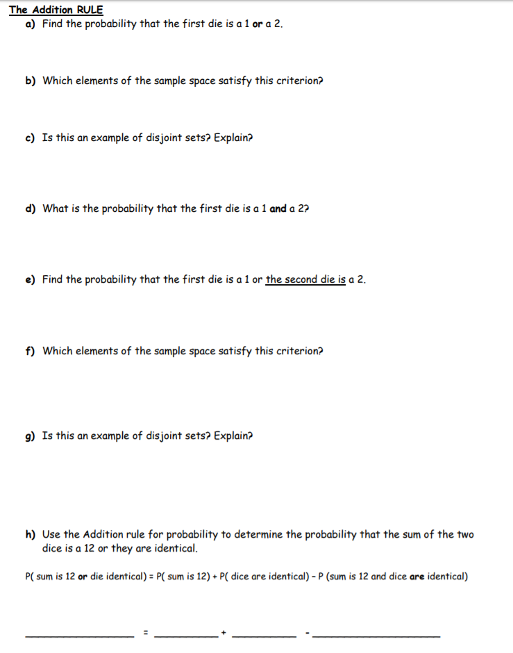 Solved TASK 1: Consider a simple experiment such as the roll | Chegg.com
