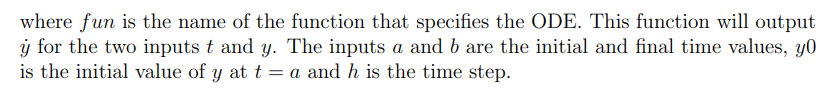 Solved Write a MATLAB function to implement Euler's method. | Chegg.com