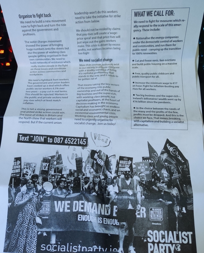Pictures and Leaflets from todays protest. : r/irishpolitics