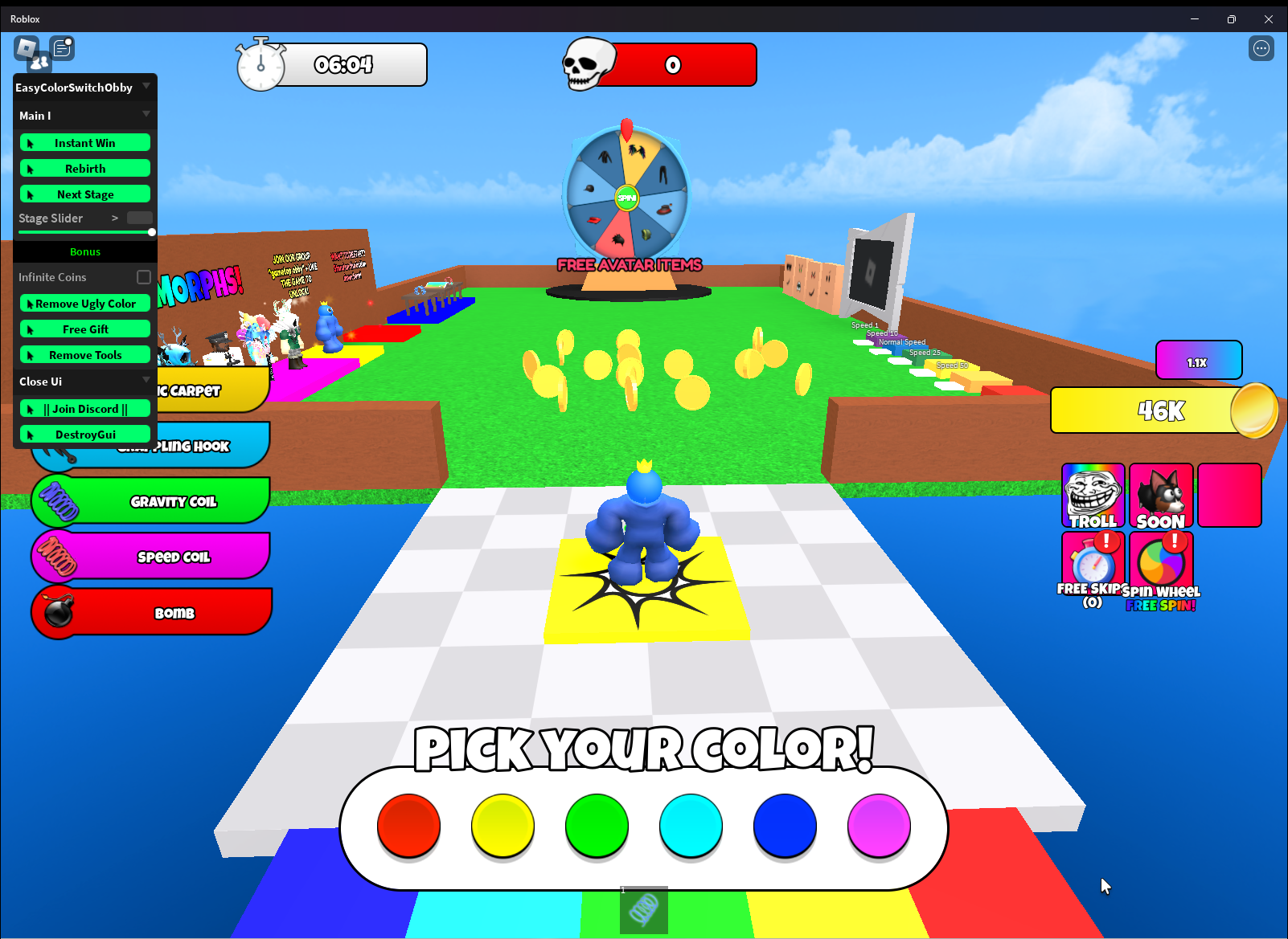 Easy Color Switch Obby! | Infinite coin n Instant Win and more — Roblox ...