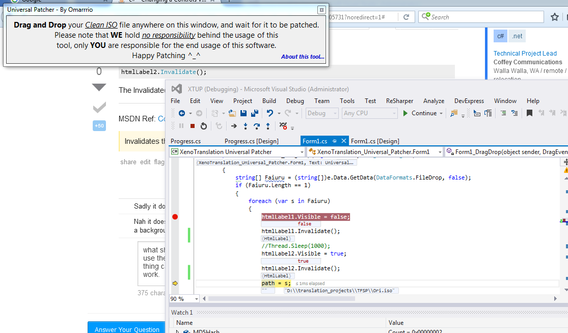 c# - Changing a Controls Visible Proprety doesn't redraw the Control ...