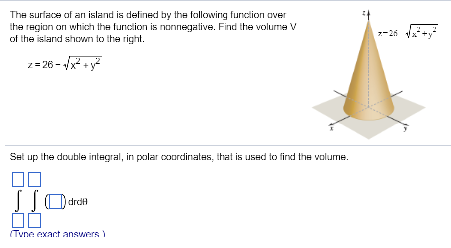 Solved The surface of an island is defined by the following | Chegg.com