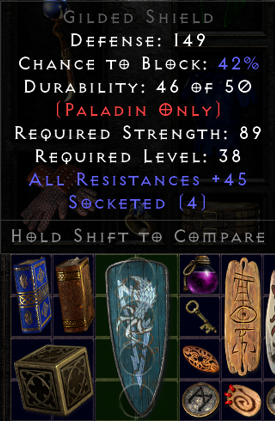 Gilded Shield 45 All Res 4 Sock - Topic - d2jsp