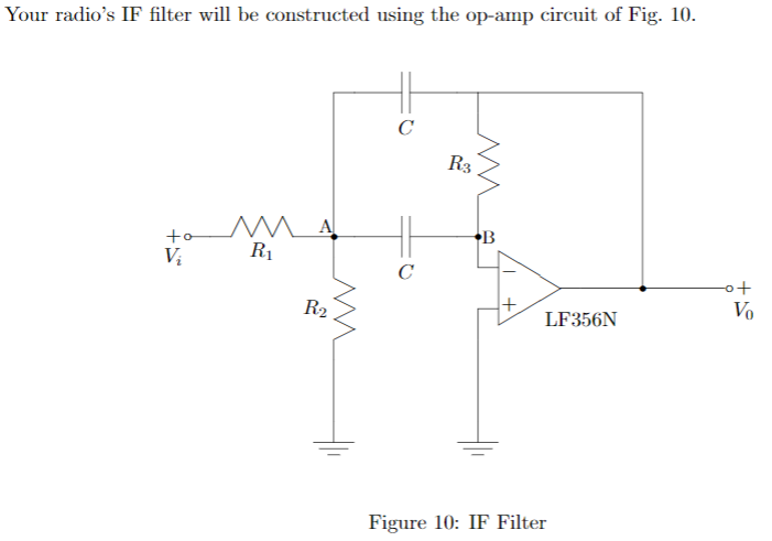 Solved Your radio's IF filter will be constructed using the | Chegg.com