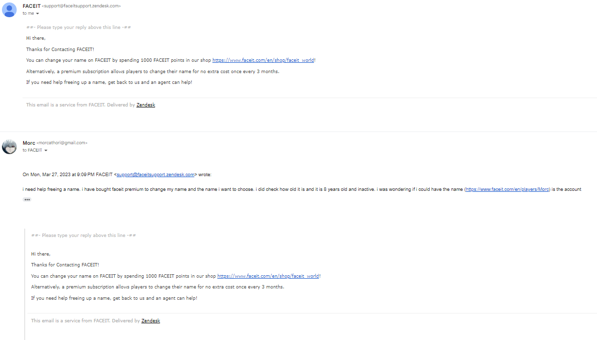 need my name changed. : r/FACEITcom