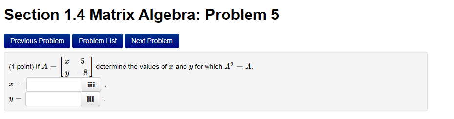 Solved Section 1.4 Matrix Algebra: Problem 5 Previous | Chegg.com