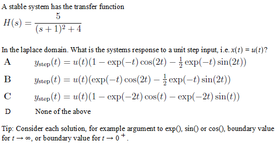 Solved A stable system has the transfer function H(s) = | Chegg.com
