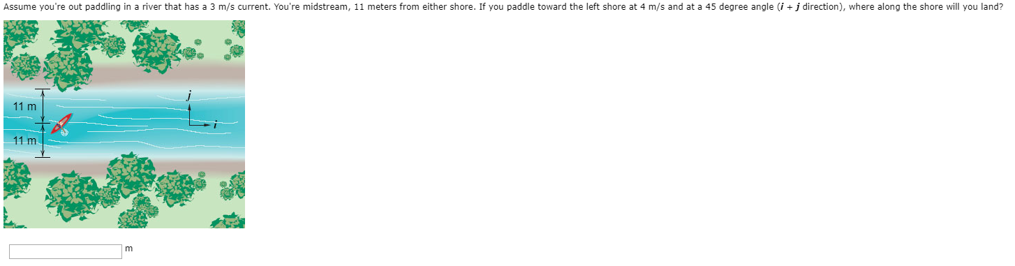 Solved Assume you're out paddling in a river that has a 3 m | Chegg.com