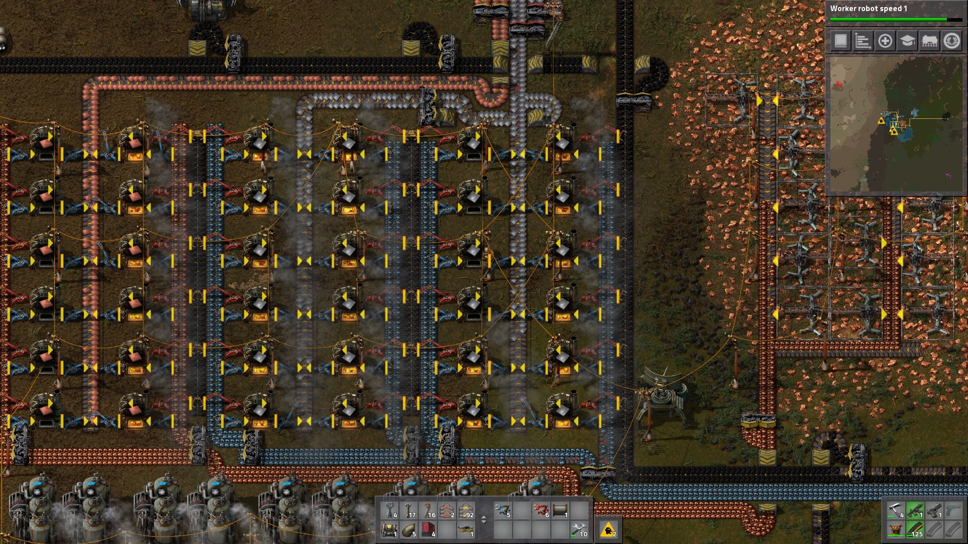 How to improve this smelter setup to output more iron? : r/factorio