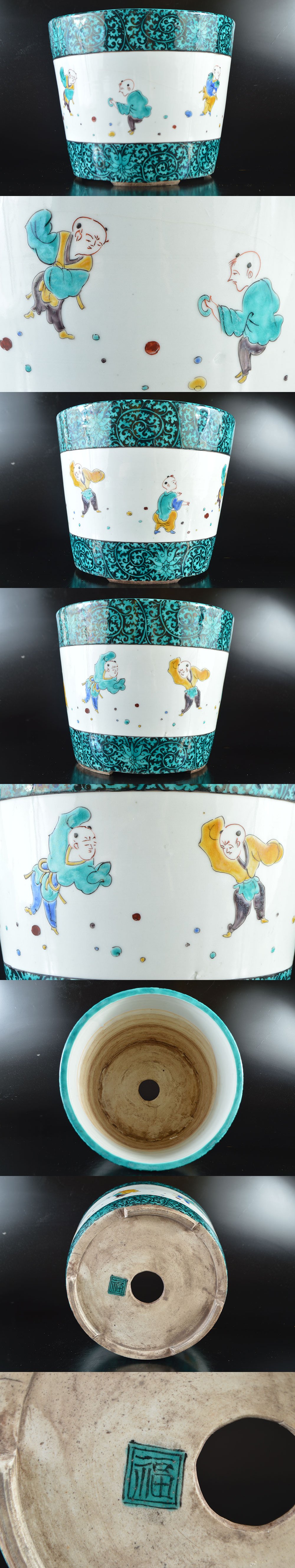 代購代標第一品牌－樂淘letao－【雲】某名家買取品 逸品 古九谷 色絵唐草唐子遊図鉢 高さ22cm 共箱 角福 古美術品(吉田屋花瓶飾壷) BA2045 OTDdfg54jl