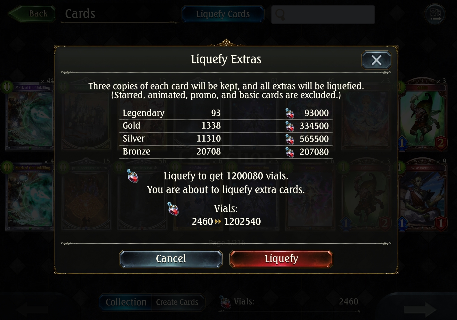 Melting over a million vials worth of cards : r/Shadowverse