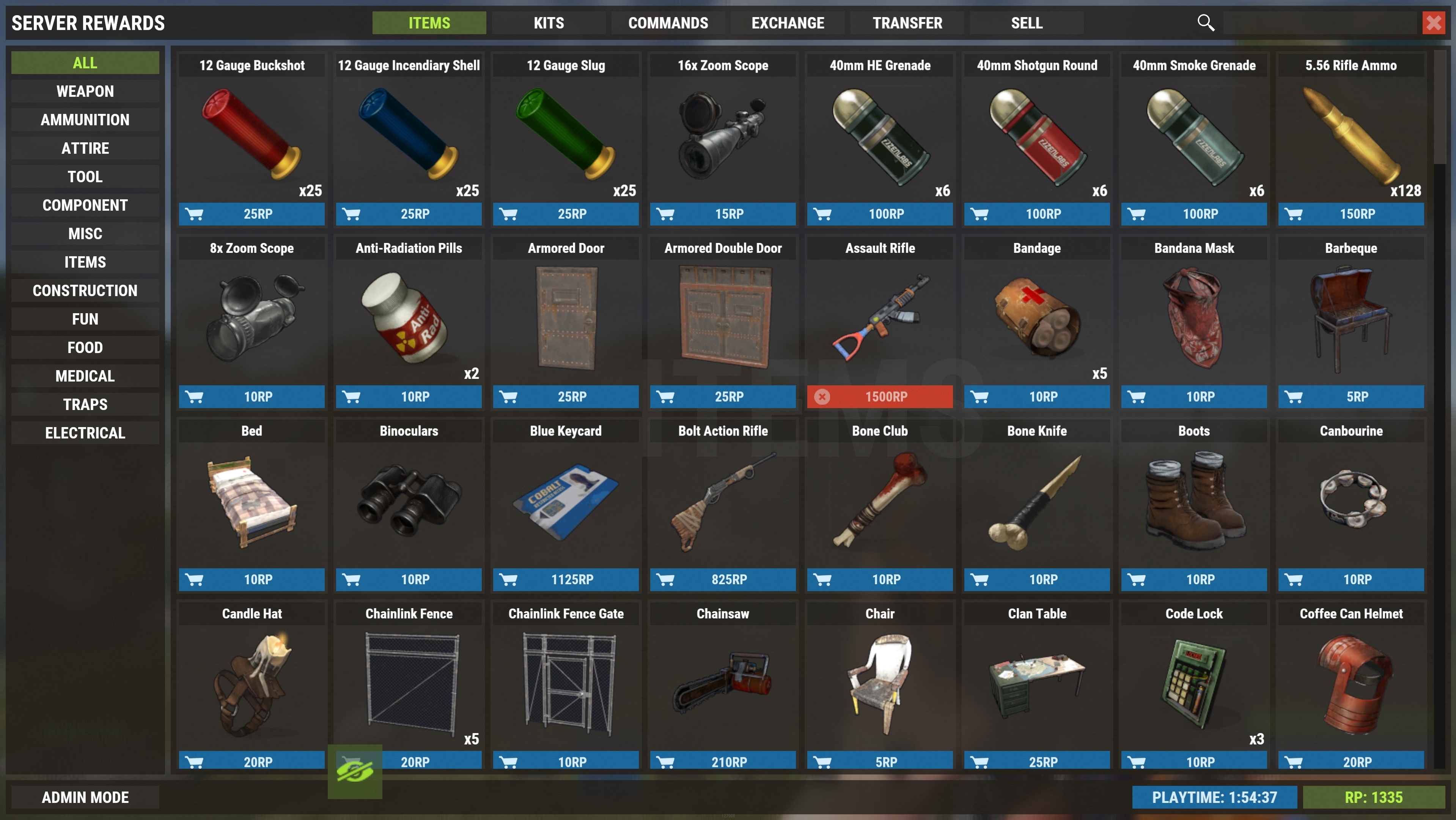 uMod - Server Rewards by k1lly0u