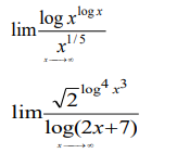 Solved lim log plogt 2013 lim log(2x+7) | Chegg.com