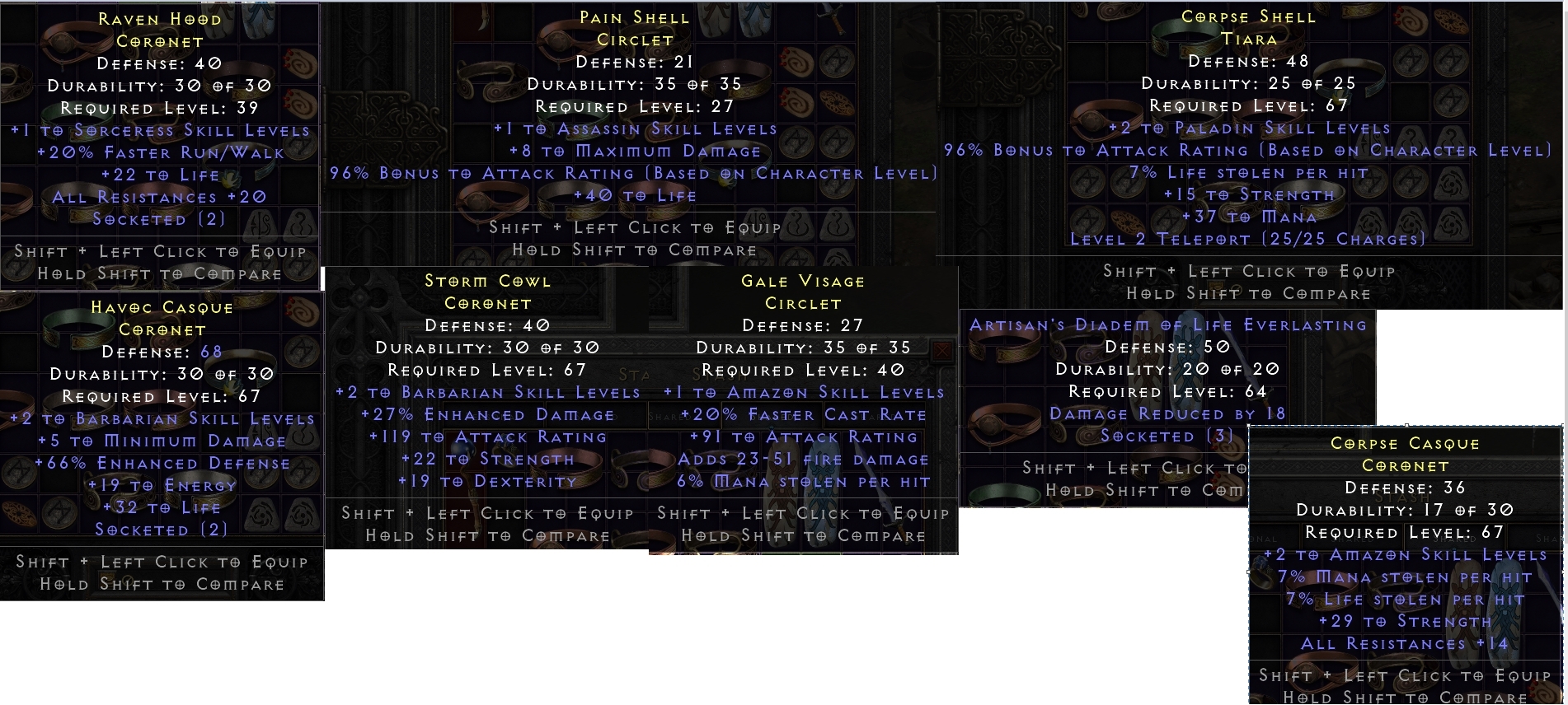 Circlets/coronets/diadems Rare And Magic - Topic - d2jsp