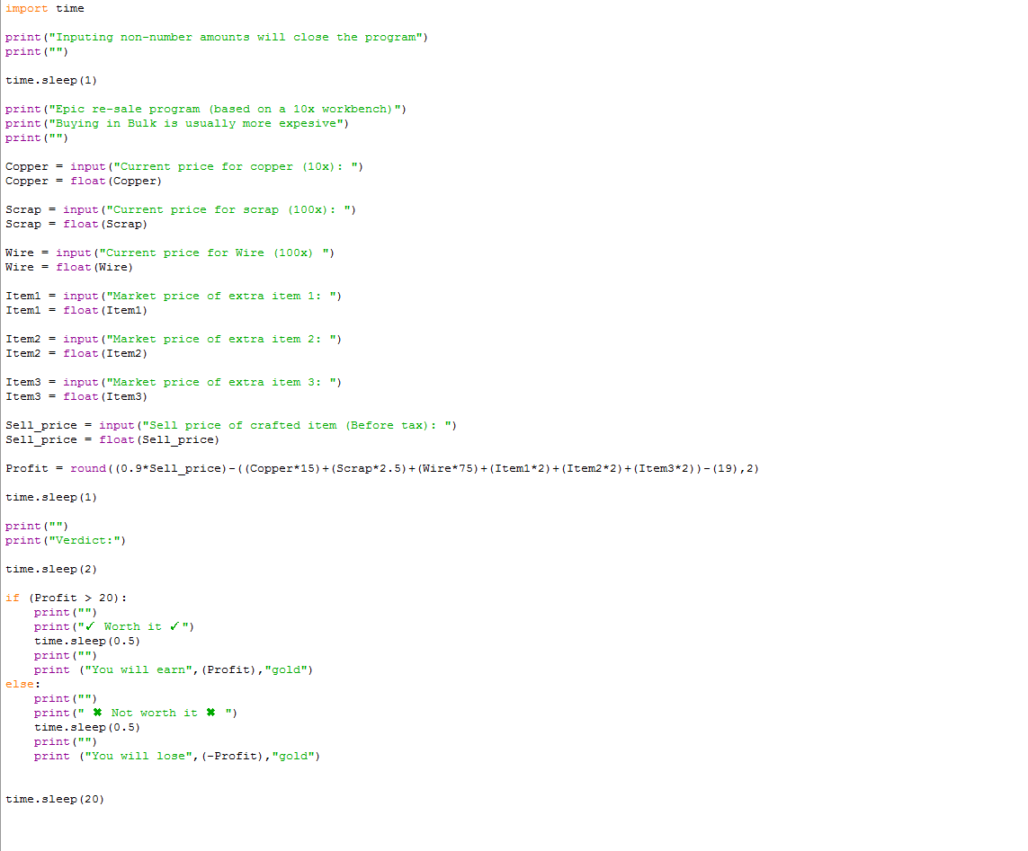 I created a calculator for item craft + resale (in python) : r/Crossout