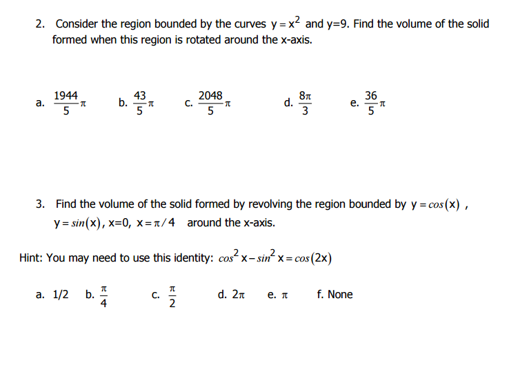 Solved Consider the region bounded by the curves y = x^2 and | Chegg.com