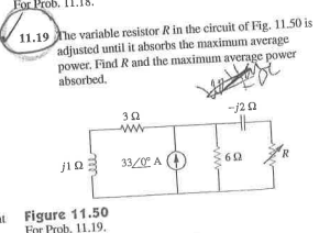 Solved The variable resistor R in the circuit of Fig. 11 -50 | Chegg.com