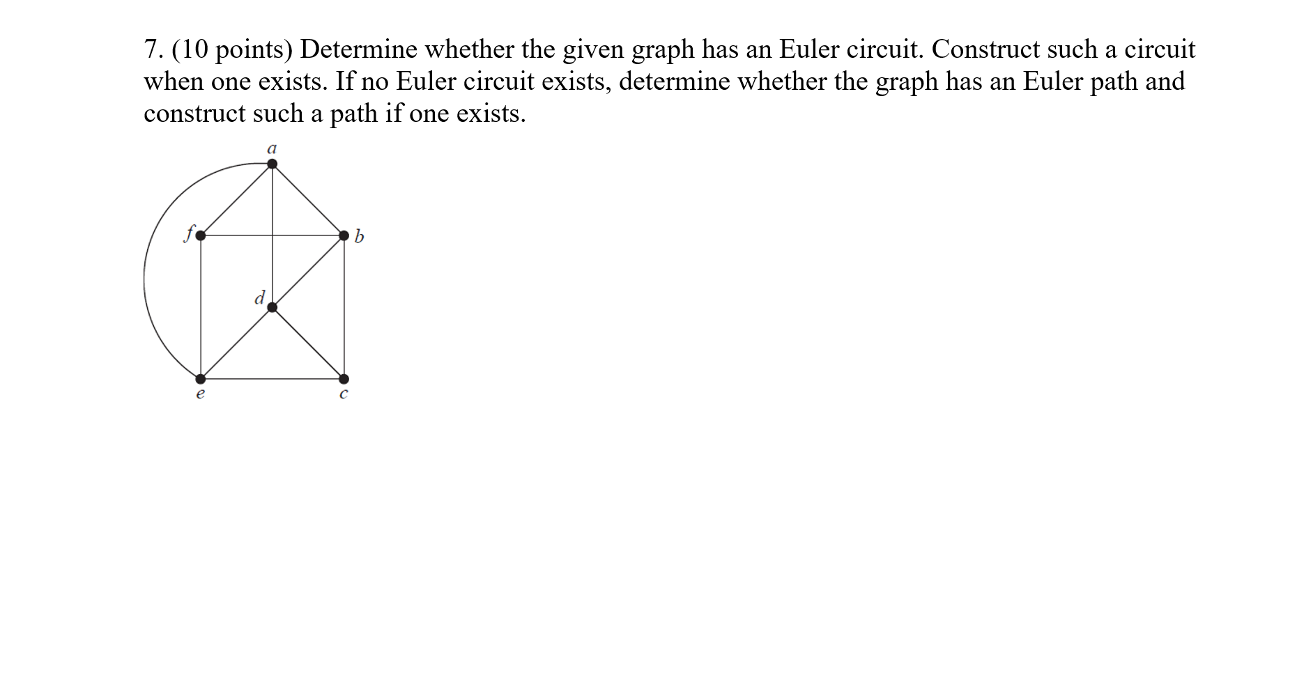 Solved Determine Whether The Given Graph Has An Euler