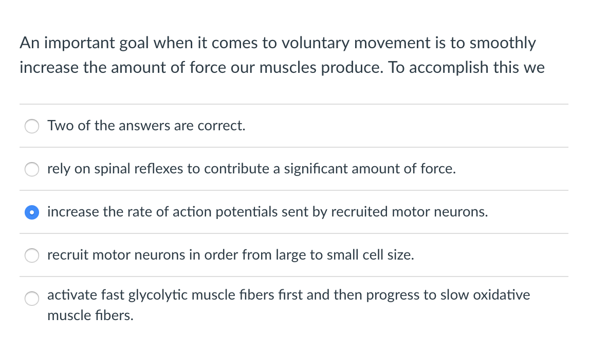 Solved An important goal when it comes to voluntary movement | Chegg.com