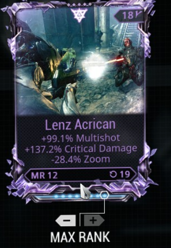 WTS Lenz riven +MS +CD -Zoom - Trading Post - Warframe Forums