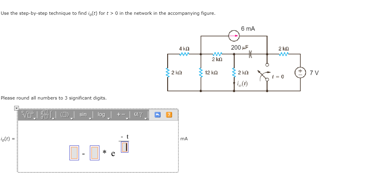 Solved Use the step-by-step technique to find io(t) for t >0 | Chegg.com