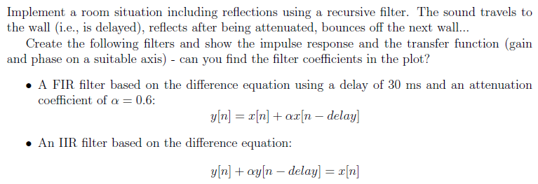 Solved Implement a room situation including reflections | Chegg.com