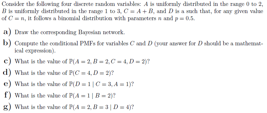 Solved Consider the following four discrete random | Chegg.com Solved Consider the following four discrete random | Chegg.com