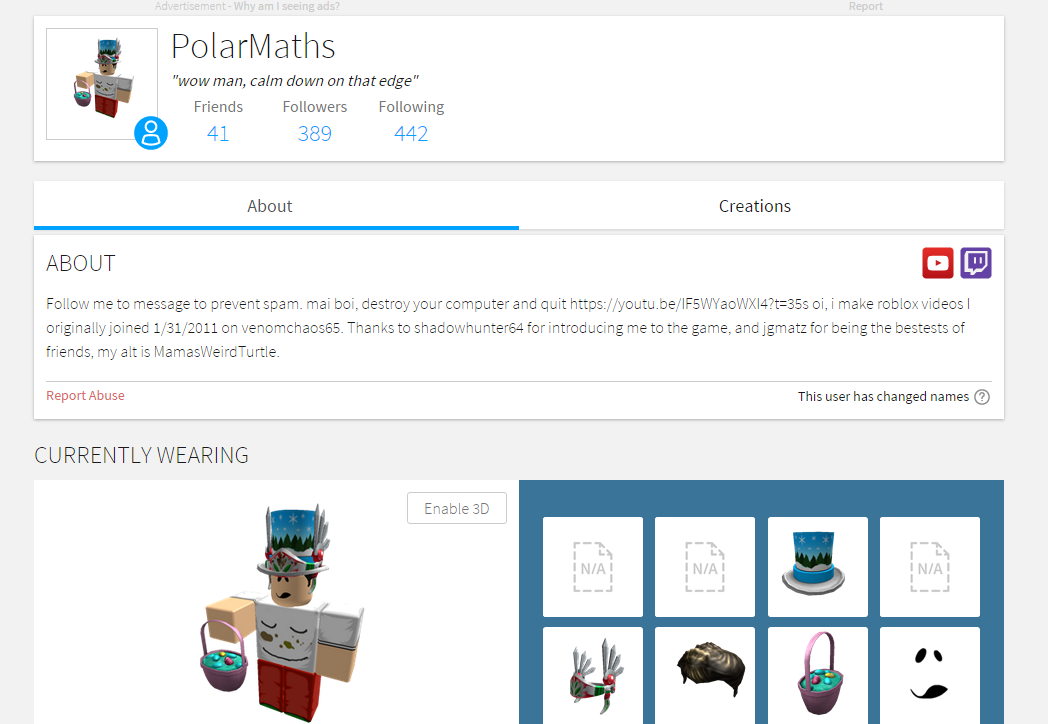 ROBLOX has updated the Profile Page! : roblox