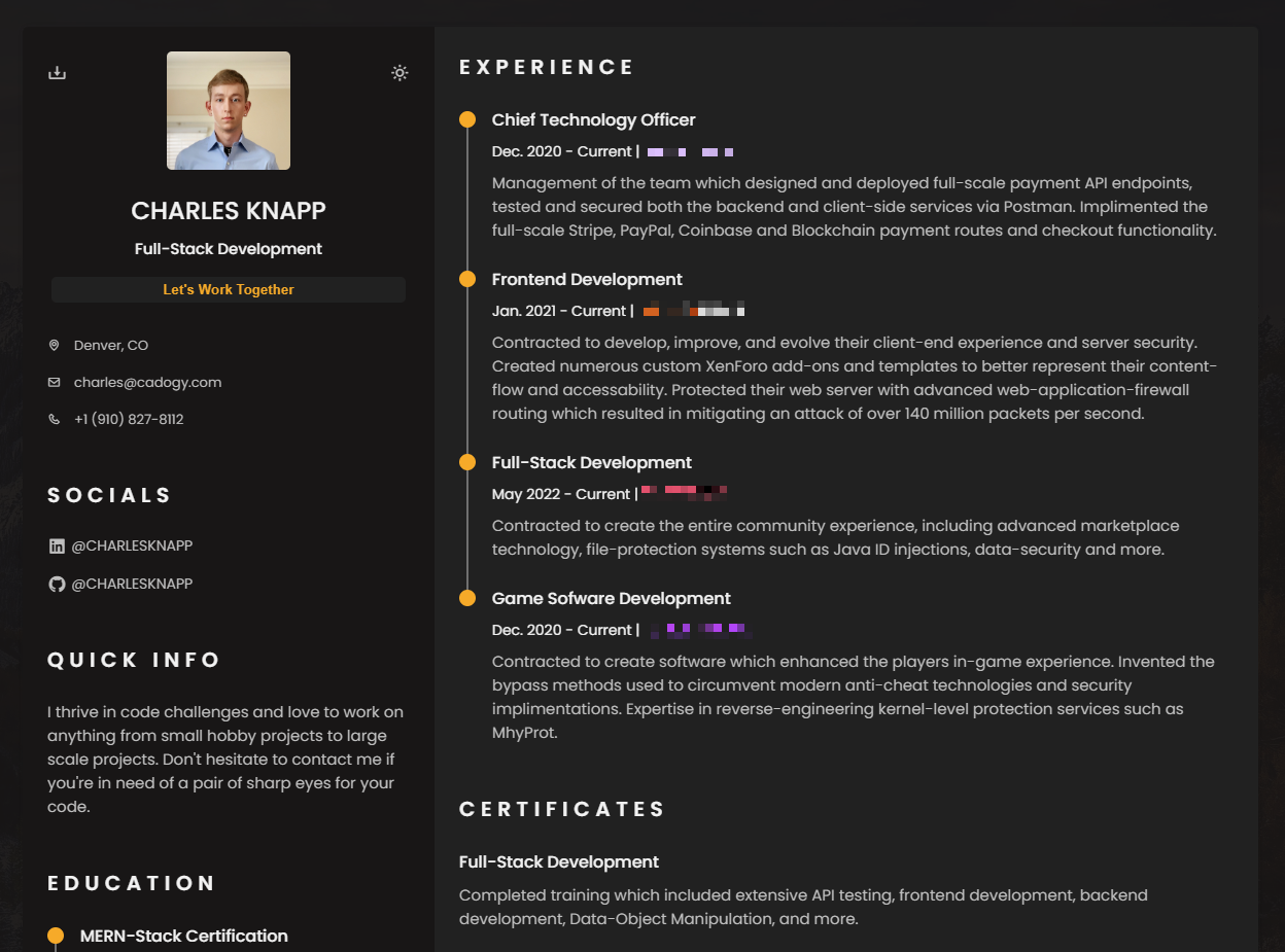GitHub - charlesknapp/CV-Portfolio: The final structure of my ... GitHub - charlesknapp/CV-Portfolio: The final structure of my ...