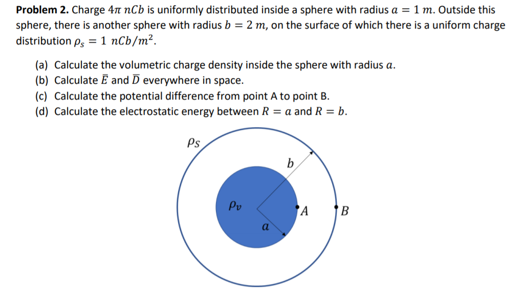 Solved Problem 2. Charge 41 nCb is uniformly distributed | Chegg.com