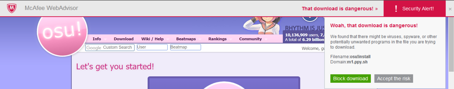 Osu! is triggering my antivirus : r/osugame