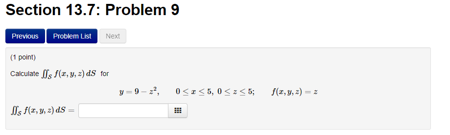 Solved Section 13.7: Problem 9 Previous Problem List Next (1 | Chegg.com