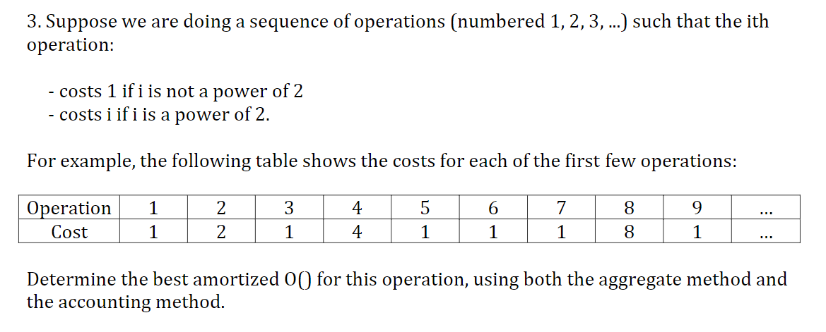Solved 3. Suppose we are doing a sequence of operations | Chegg.com