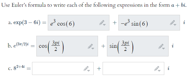 Solved User Euler's formula to write each of the following | Chegg.com