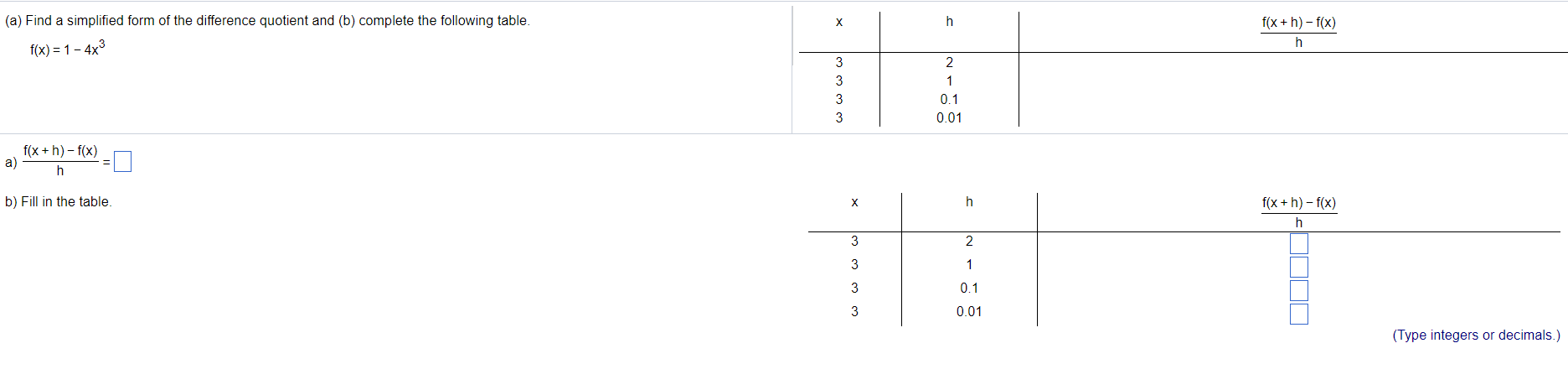 Solved (a) Find a simplified form of the difference quotient | Chegg.com