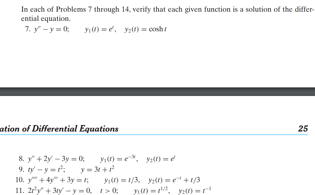 Solved In each of Problems 7 through 14, verify that each | Chegg.com