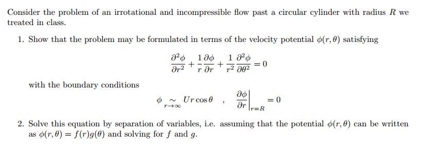Solved Consider the problem of an irrotational and | Chegg.com