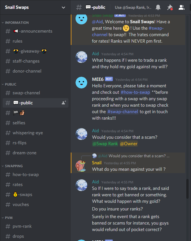 Snail Swaps - 2b 07 scam | Sell & Trade Game Items | OSRS Gold | ELO