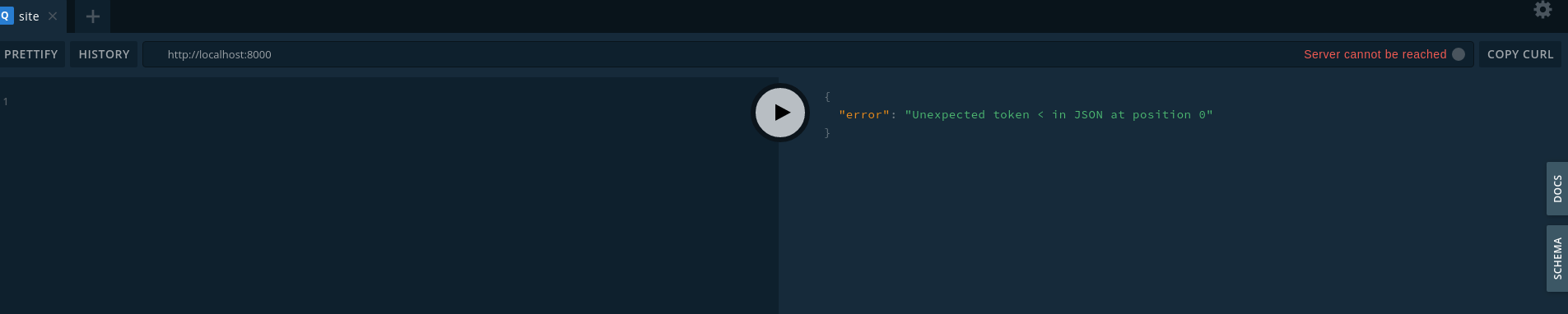 Graphql Playground Error Unexpect Json At 0 And Server Cannot Be Reached · Issue 1134 · Graphql