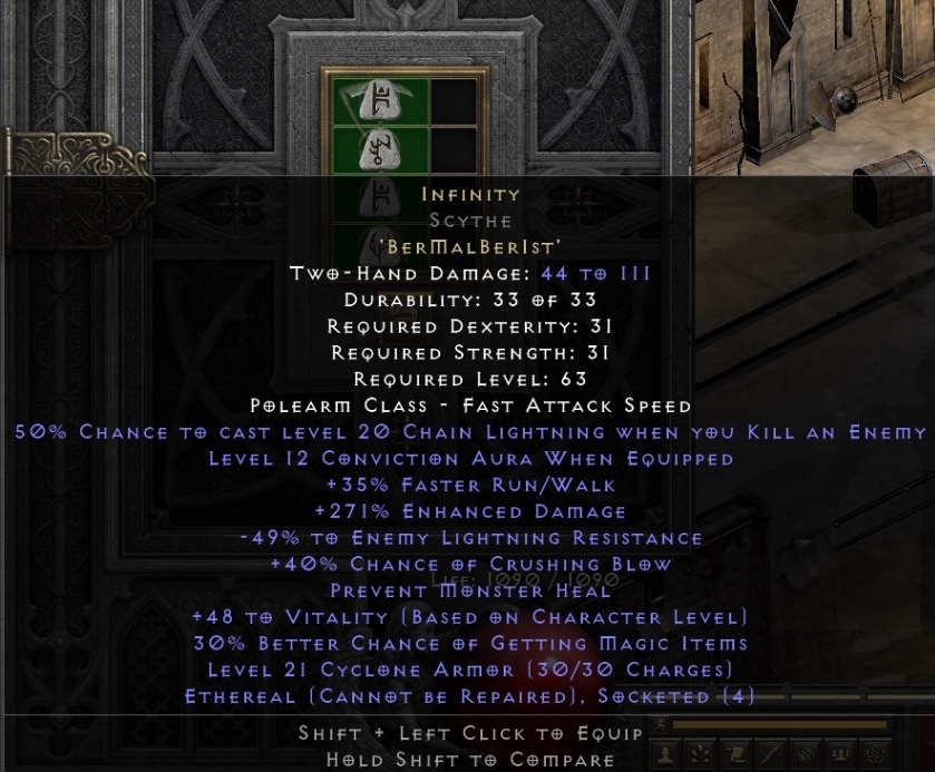 Eth Infinity Scythe - Topic - d2jsp