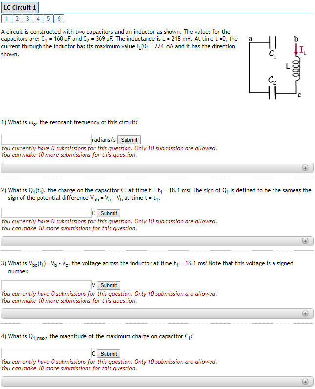 Solved A circuit is constructed with two capacitors and an | Chegg.com