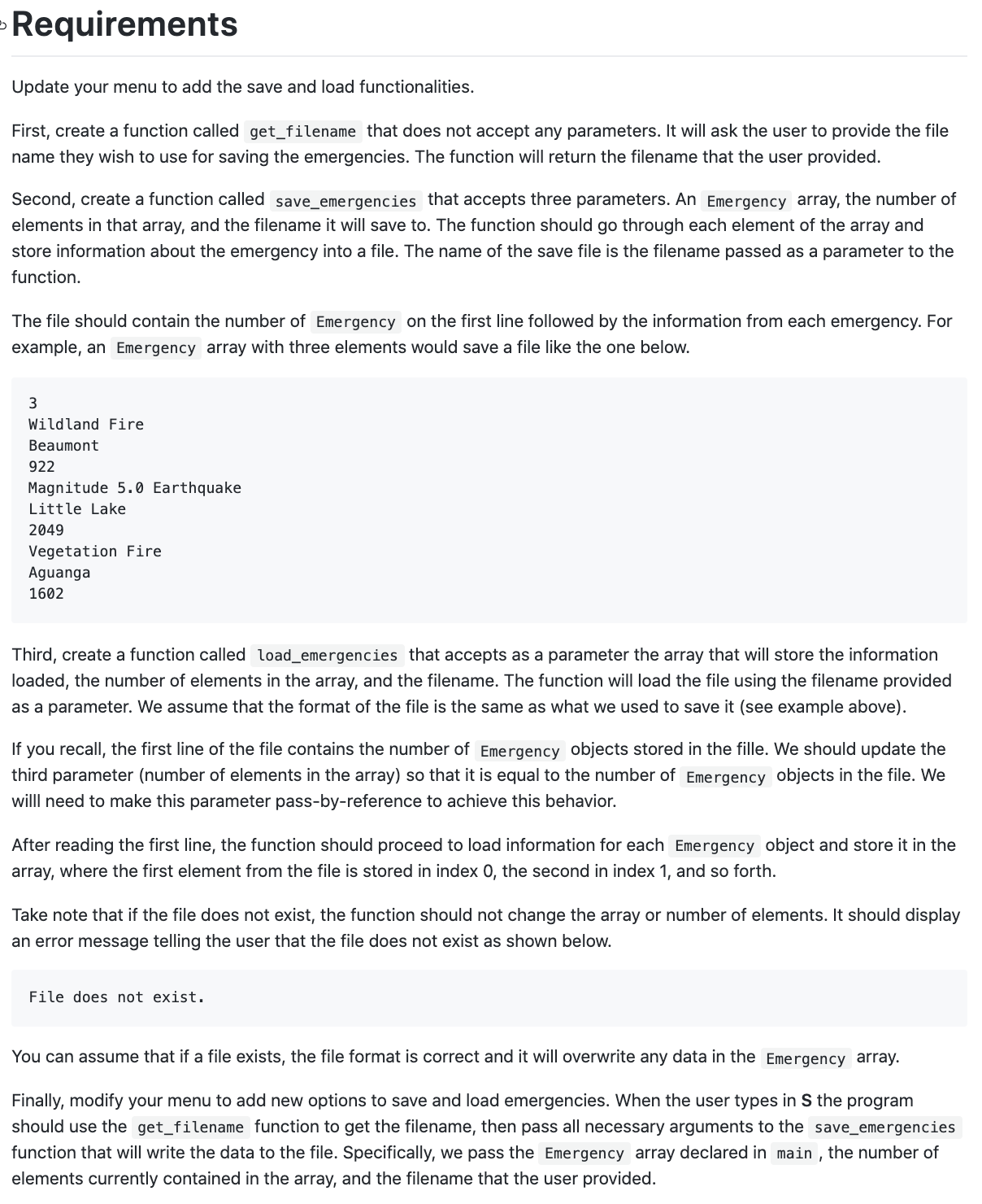 Solved Using C Files Tuffyaidcpp Emergencycpp Emergencyhpp Create Following Code Given