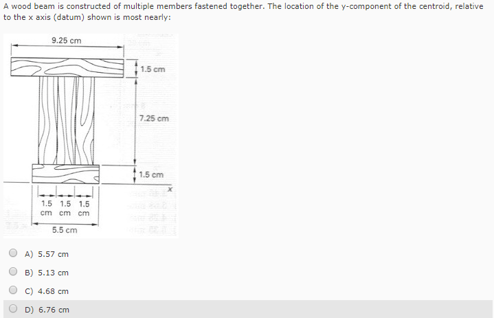Solved A wood beam is constructed of multiple members | Chegg.com