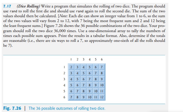 Solved Write A Program That Simulates The Rolling Of Two